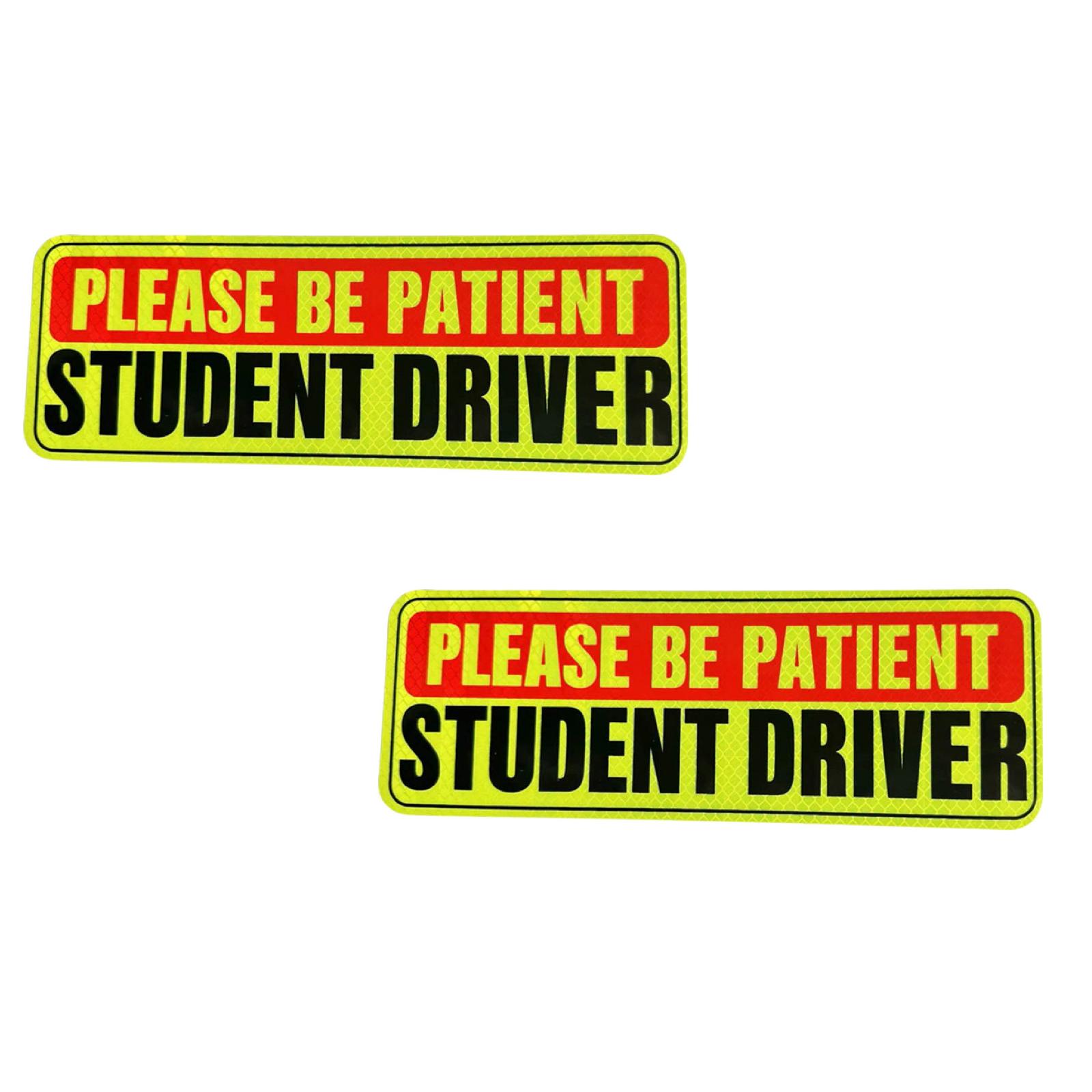 2PCS Student New Driver Stickers for Car, Reflective Please Be Patient ...