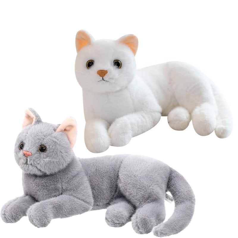 2PCS Stuffed Cat, Stuffed Cats Plush Cat Doll, 12 Inches Simulation ...