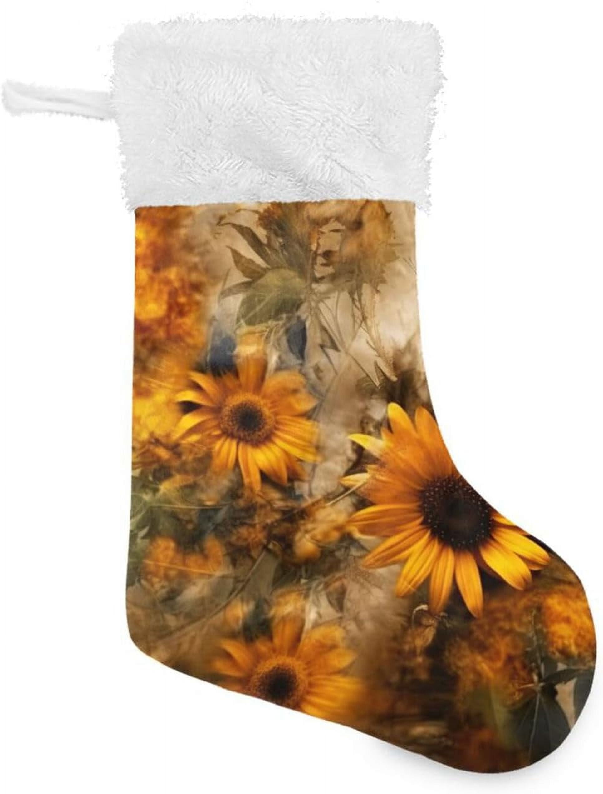 2PCS Sunflowers Christmas Stockings Personalized 18”Large with Plush ...