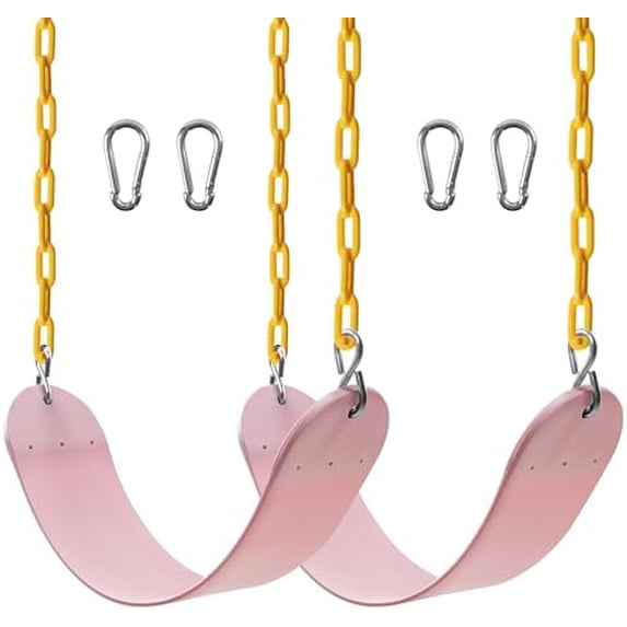 2PCS Swings Seats Heavy Duty with 66" Chain, Playground Swing Set ...