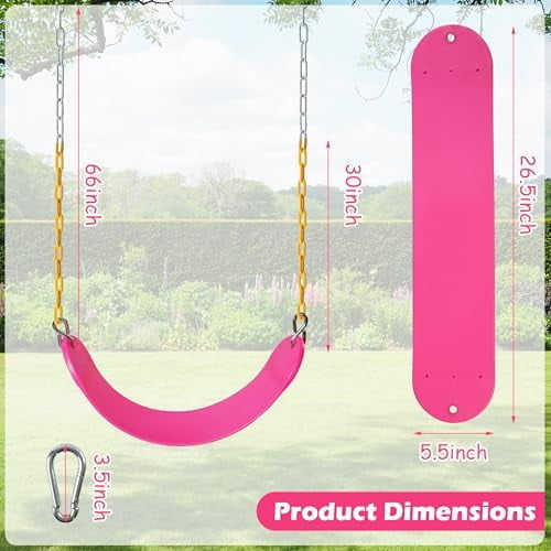 2PCS Swings Seats Heavy Duty with 66" Chain, Playground Swing Set ...