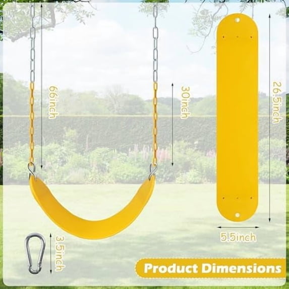 2PCS Swings Seats Heavy Duty with 66" Chain, Playground Swing Set ...