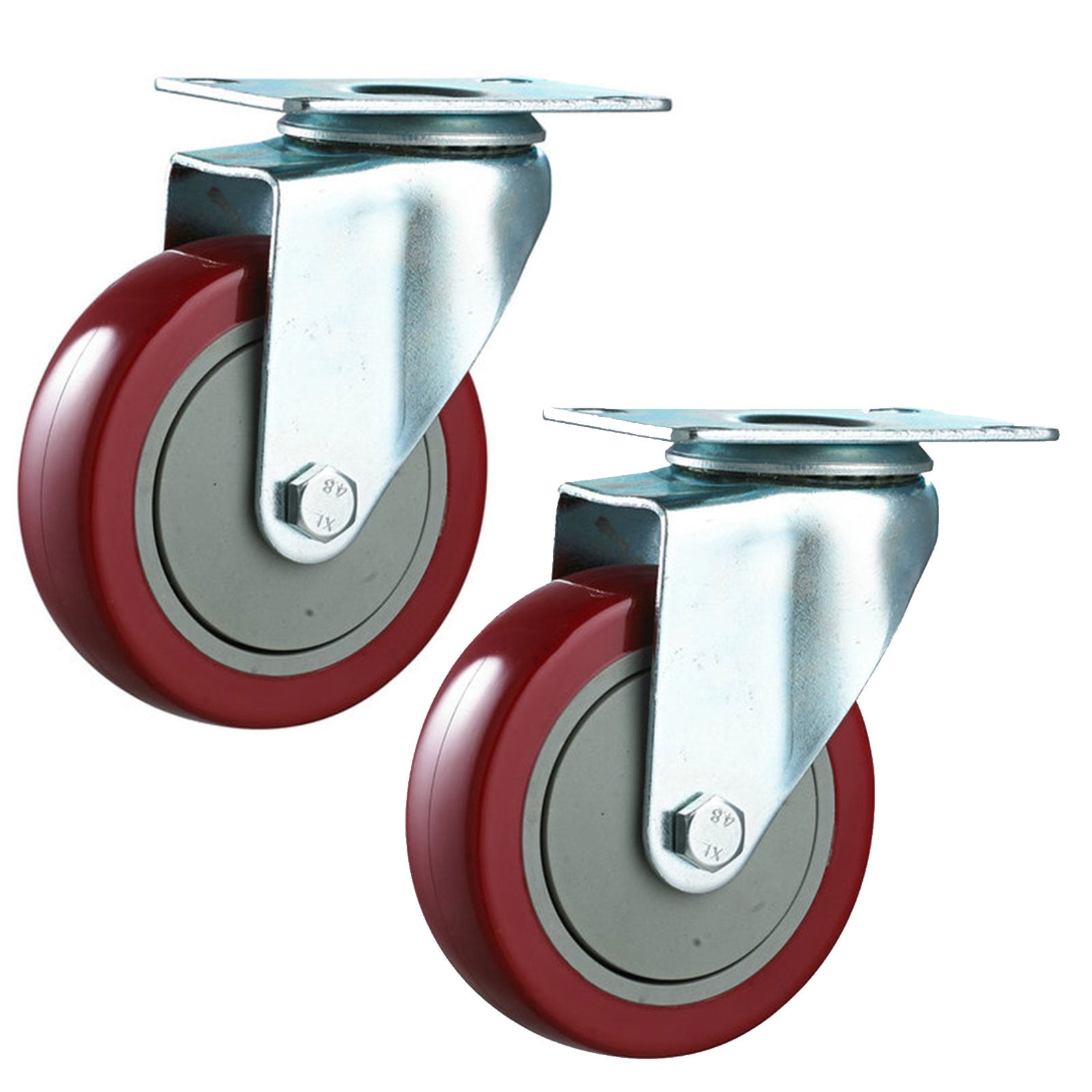 2PCS Swivel Caster Wheels Plate Wheels Heavy Duty Metal Universal Wheel ...