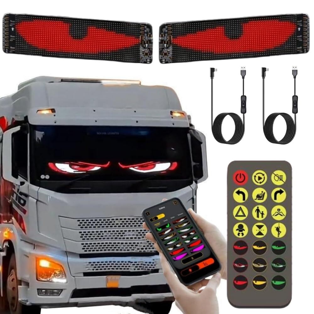2PCS Synced Devil LED Eyes with Remote for Truck Windshield ...