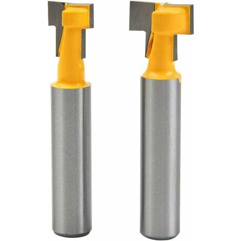 2PCS T-Shape Slot Router Bit with 8mm Shank Steel Handle, 3/8 inch and ...