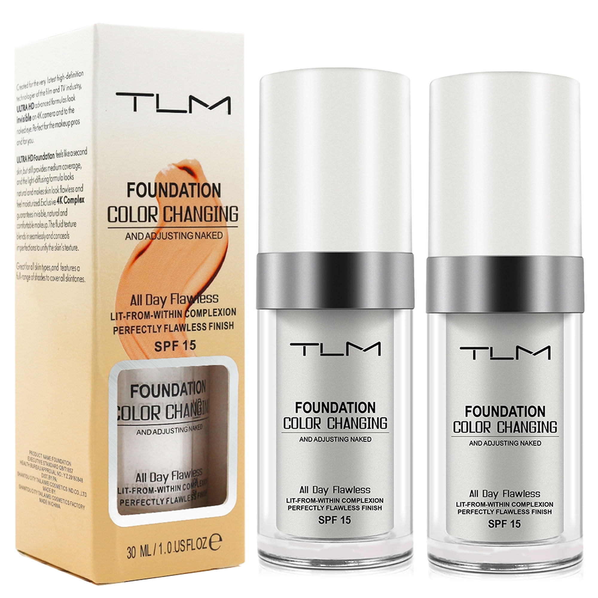 TLM Color Changing Foundation, Lightweight Full Coverage Makeup with ...