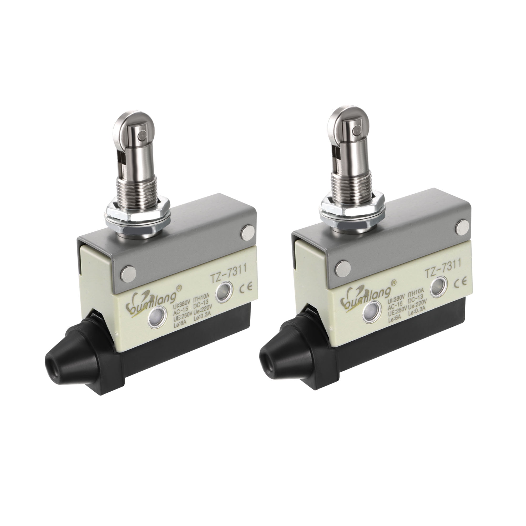 2PCS TZ-7311 SPDT 1NO+1NC Panel Mount Roller Plunger Micro Switches ...