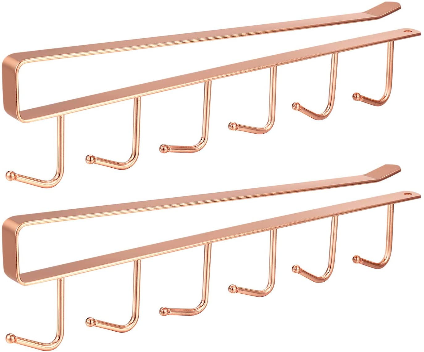 2PCS Tea Cup Hooks Holder, 6-Hook Wall-Mounted Under Cabinet Hanger ...