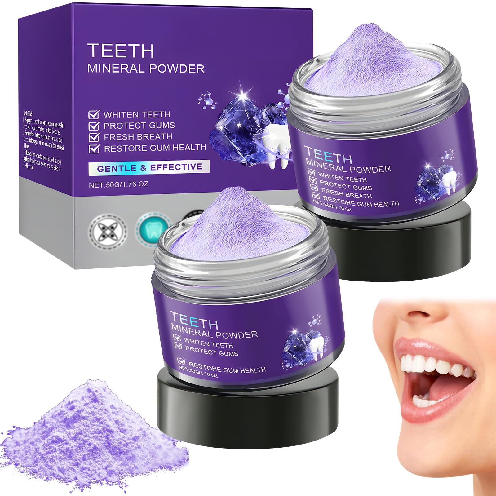 2PCS Teeth Restoration Mineral KEF16 Powder, Mineral Tooth Natural ...
