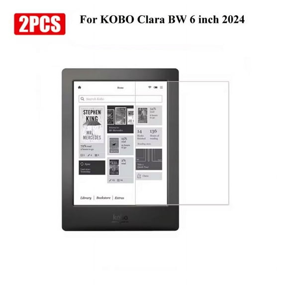 2PCS Tempered Glass Screen Protector For KOBO Libra 2 Clara Colour BW ...