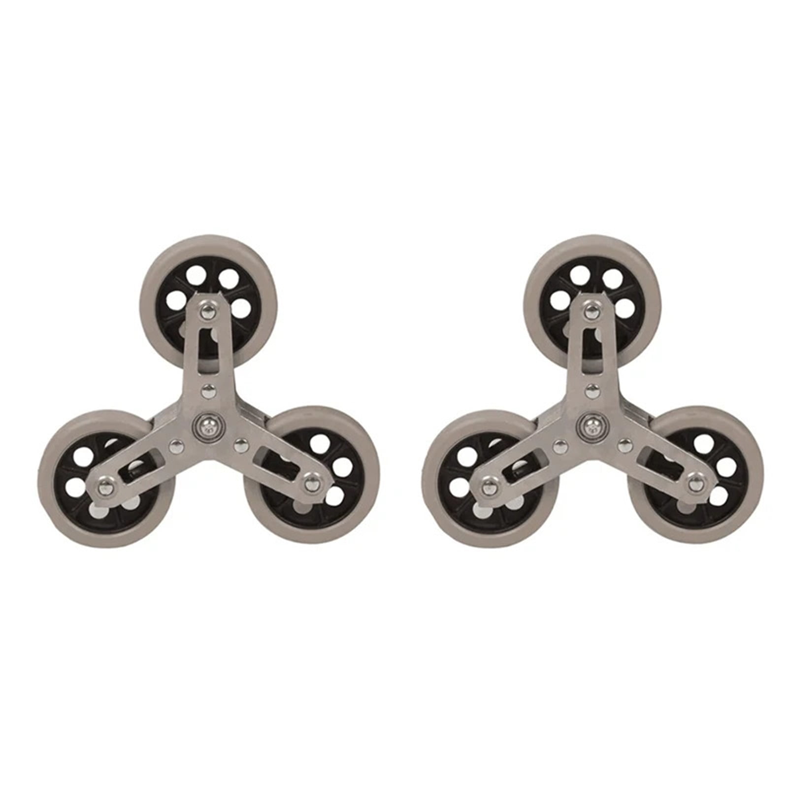 2PCS Three Casters Trolley Natural Rubber Wheel Cart Climbing Stairs ...