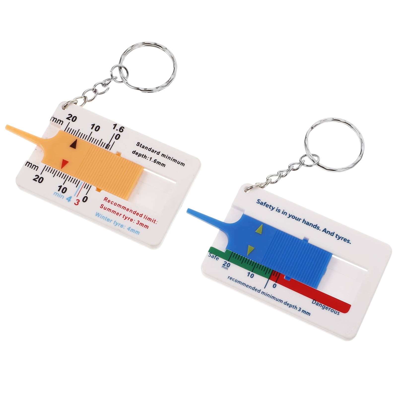 2PCS Tire Ruler Multi-Functional Tire Tread Depth Gauge Professional ...