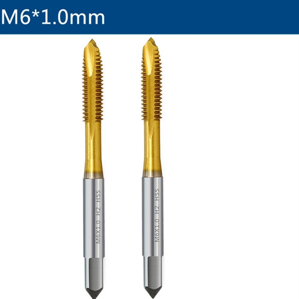 2PCS Titanium Coating Screw Thread Tap Drill Bit M2-M12 Metric Straight ...