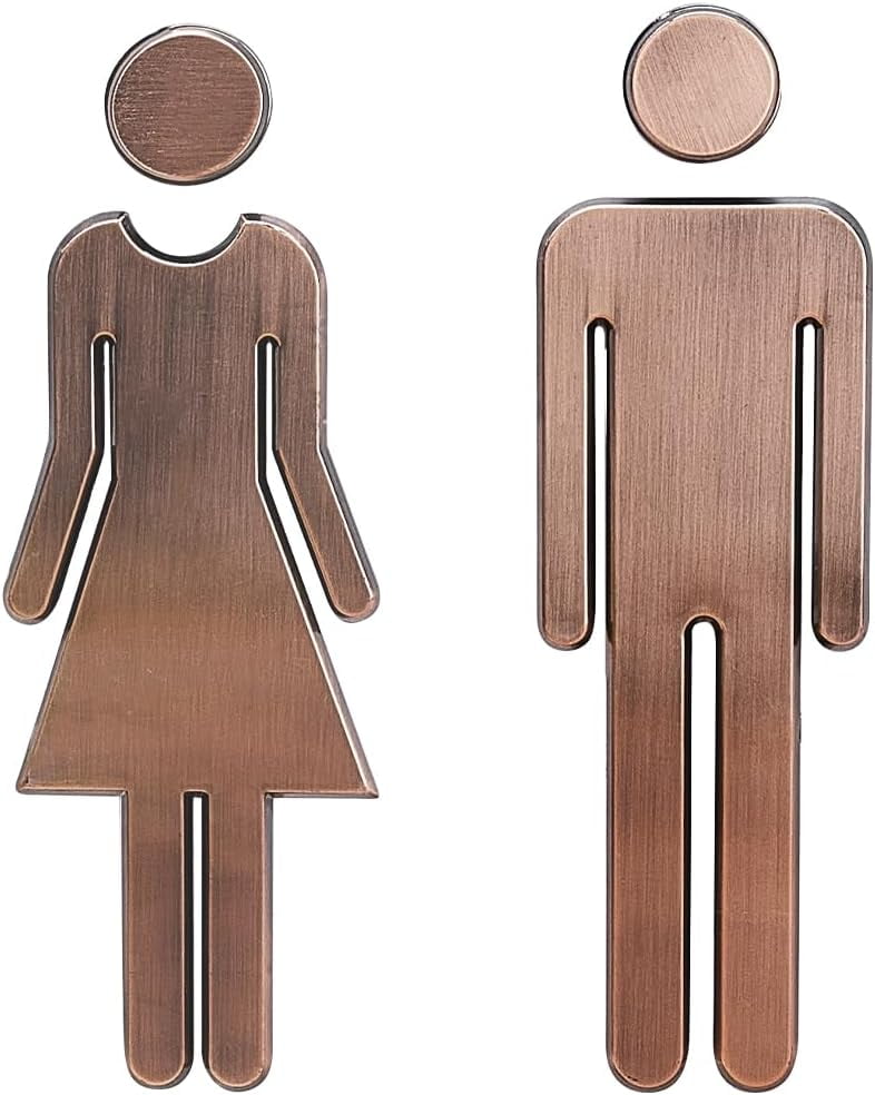 2PCS Toilet Signs Self Adhesive WC Sign Men & Women Toilet Signs ...