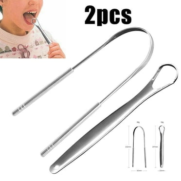 Stainless Steel Tongue Scraper Cleaner Fresh Breath Cleaning Coated ...