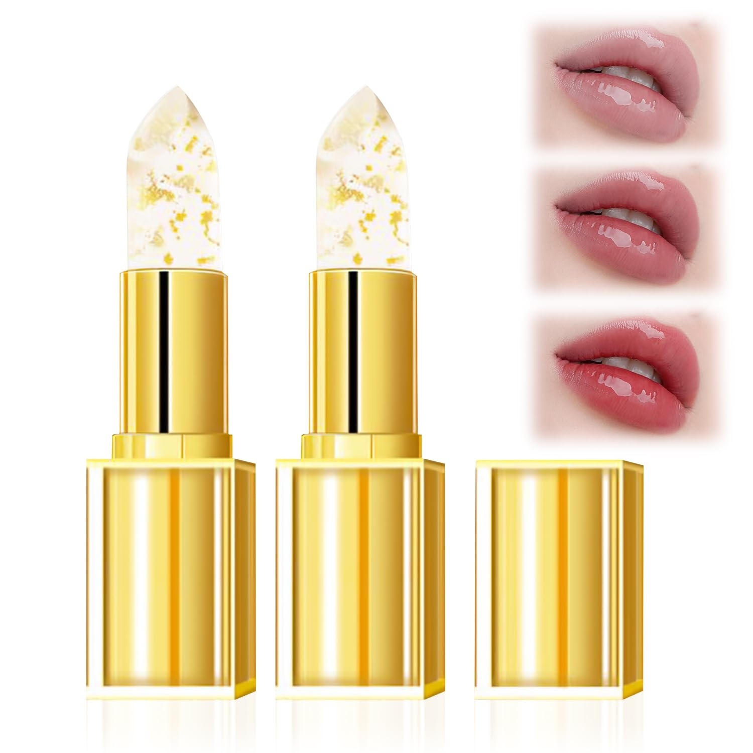 2PCS Transferproof Color Changing Lipstick,Color Changing Lipstick Gold ...