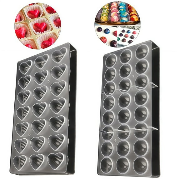 2PCS Transparent Chocolate Mold Set For DIY Baking Tools And Candy ...