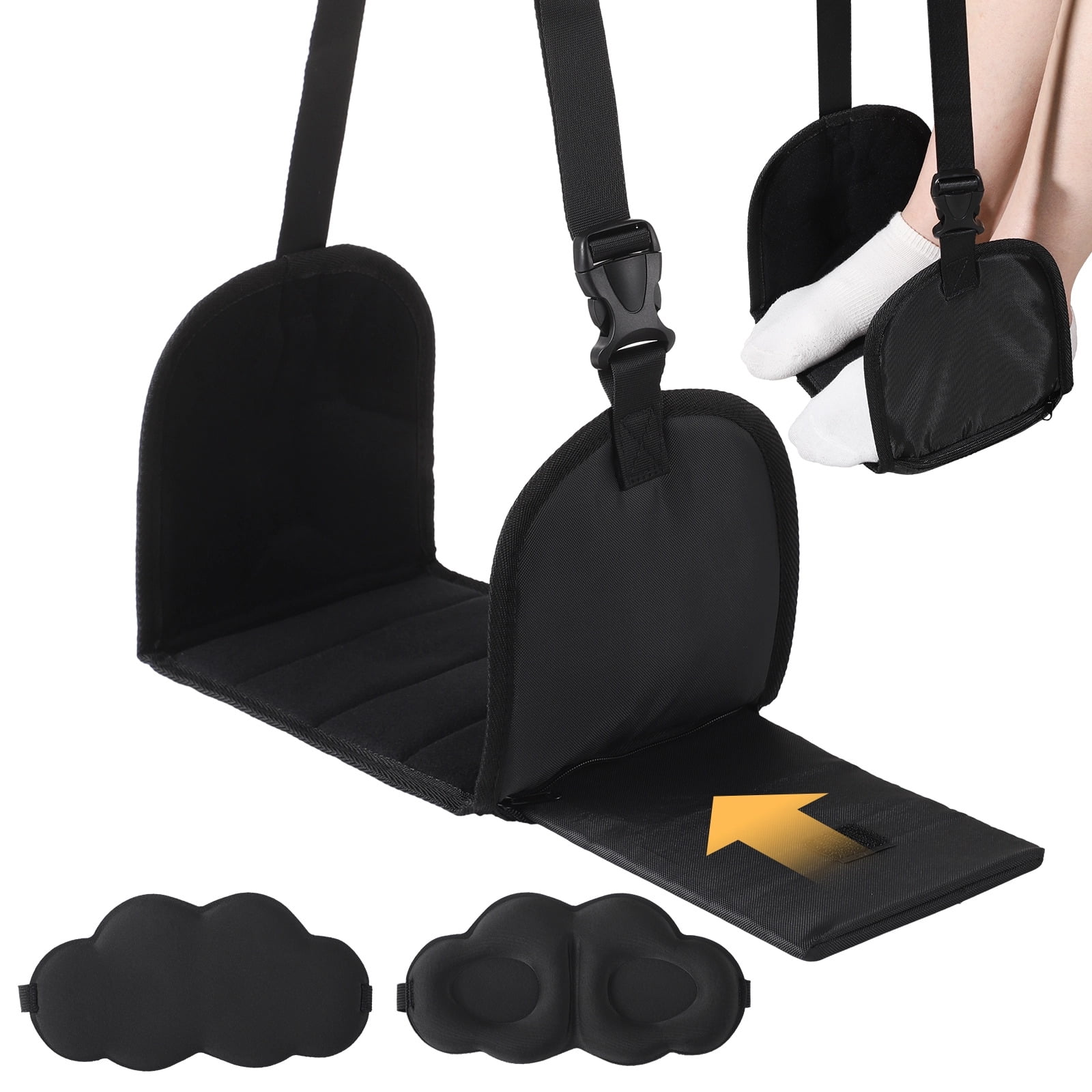 2PCS Travel Foot Rest for Airplane Flights with 2 Eyeshades, Foot ...
