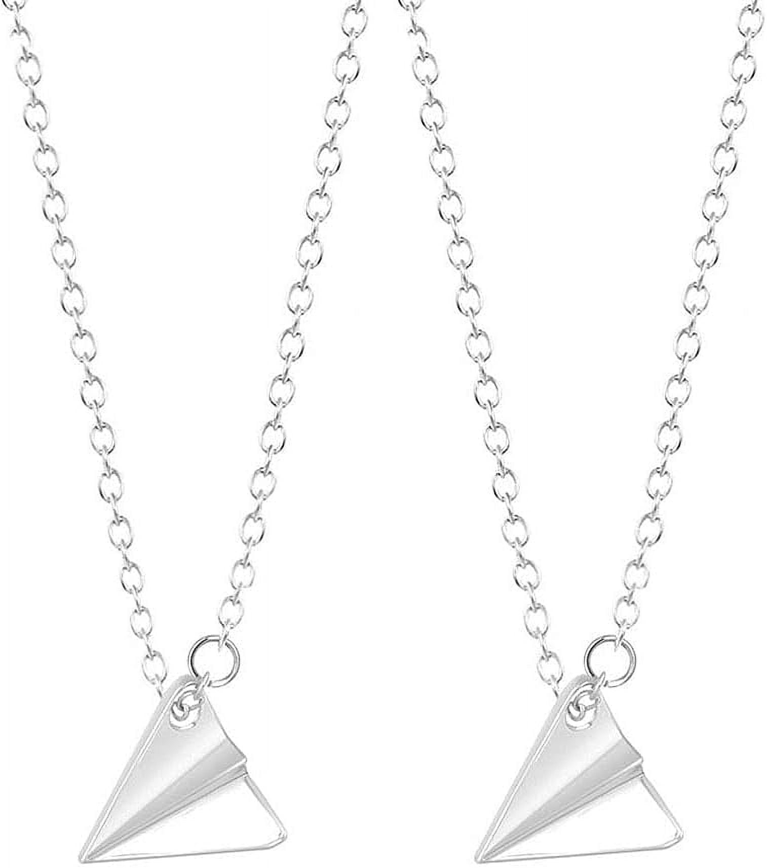 2PCS Triangle Origami Plane Necklaces,Delicate Geometric Triangle Paper ...