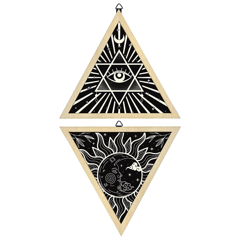 2PCS Triangle Pendulum Board 10" Wall Hanging Ornament Tarot Hexagram ...