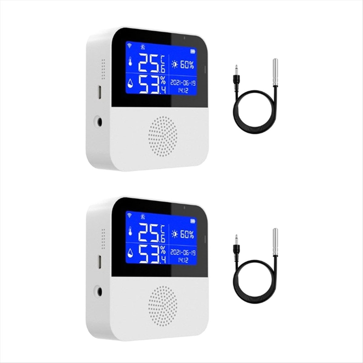 2PCS Tuya WiFi Temperature Humidity Sensor with External Probe LCD Screen Remote Monitor Home ...
