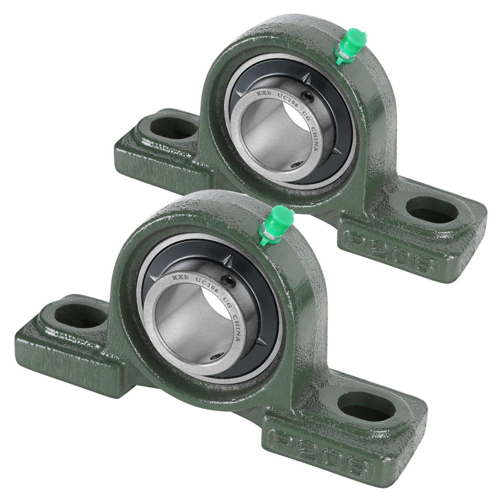 2PCS UCP206 Pillow Block Bearing 30mm Bore 2 Bolt Solid Base Go Kart ...