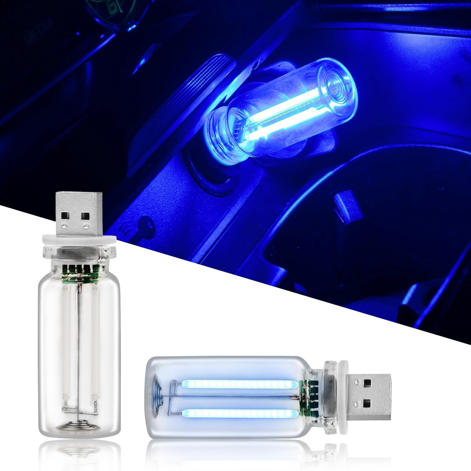 2PCS USB Lights for Car, Touch Adjustment Lights, Plug in USB Vehicle ...