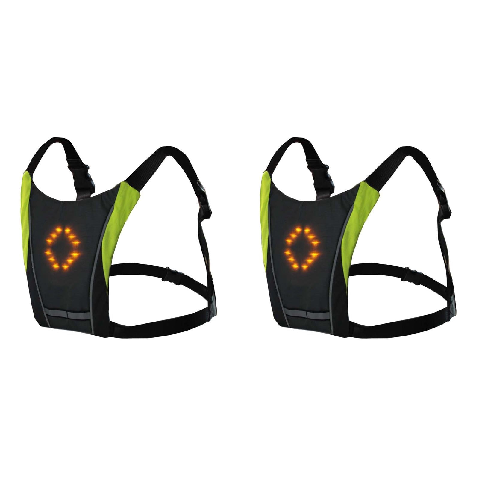 2PCS USB Rechargeable LED Safety Vest with Turn Signals - Adjustable ...