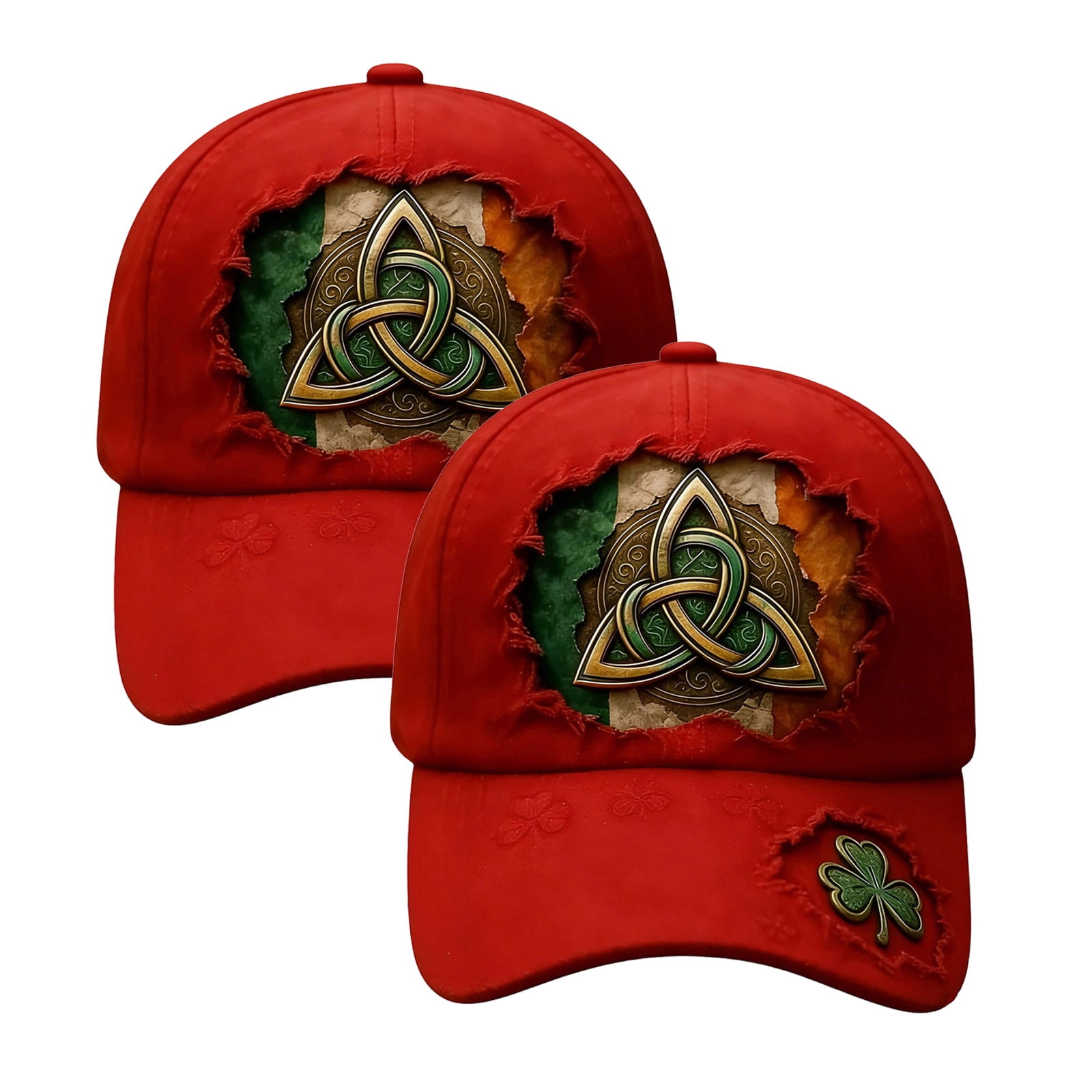 2PCS Unisex Irish Hats for Men - St. Patrick's Shamrock Art Print ...