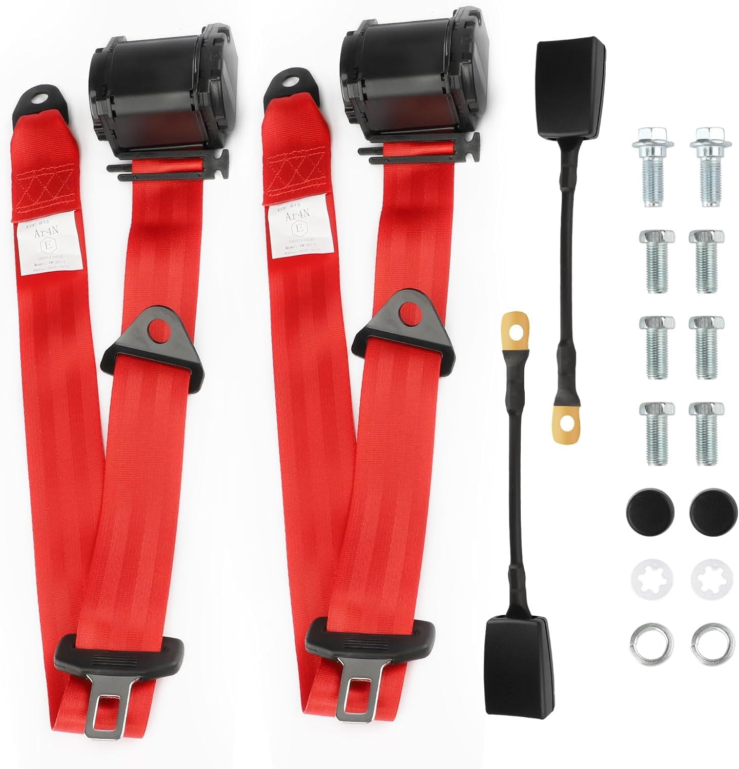 2PCS Universal 3Point Retractable Adjustable Belts for Golf Cart, UTV ...