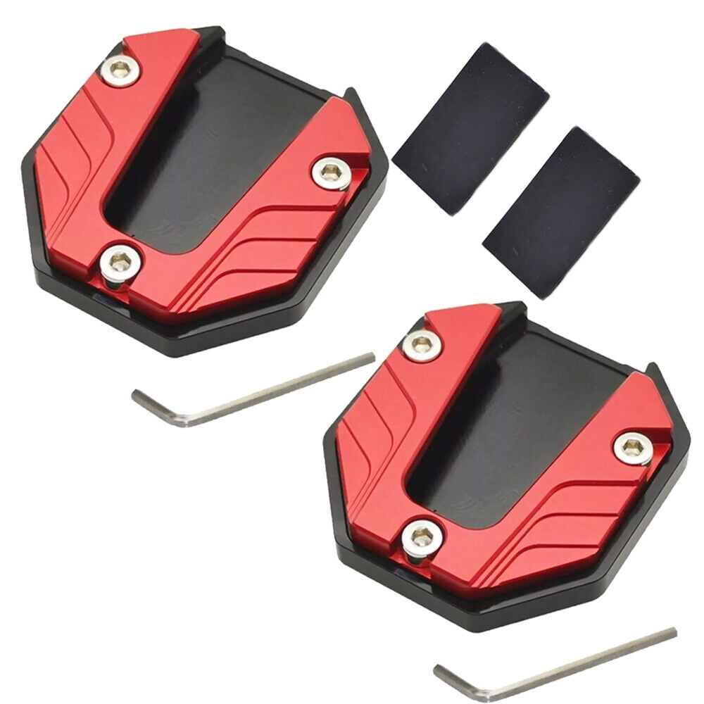 2PCS Universal Motorcycle Kickstand Sidestand Extension Pad Plate Foot ...