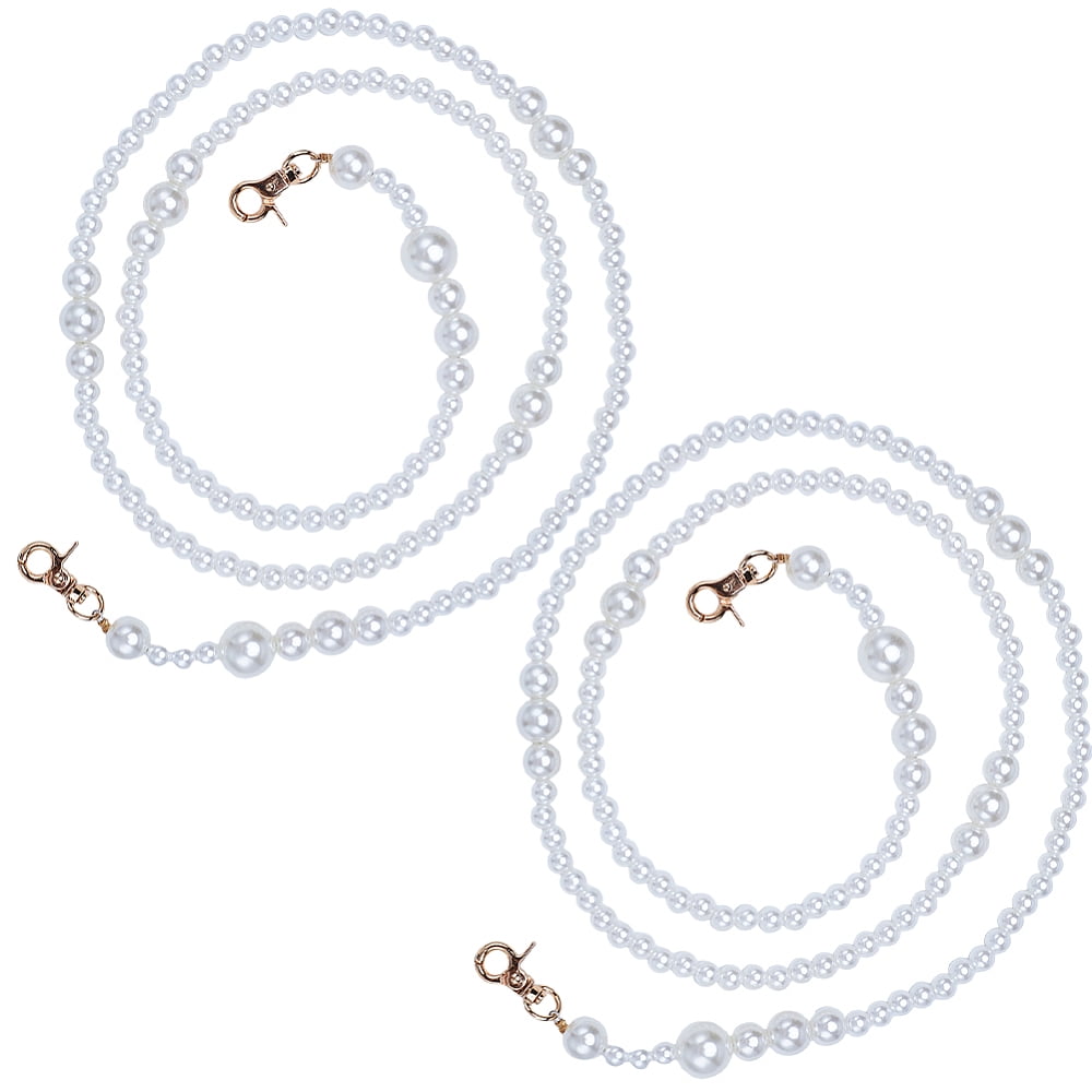 2PCS Universal Pearl Beaded Crossbody Mobile Phone Case Chain Style ...