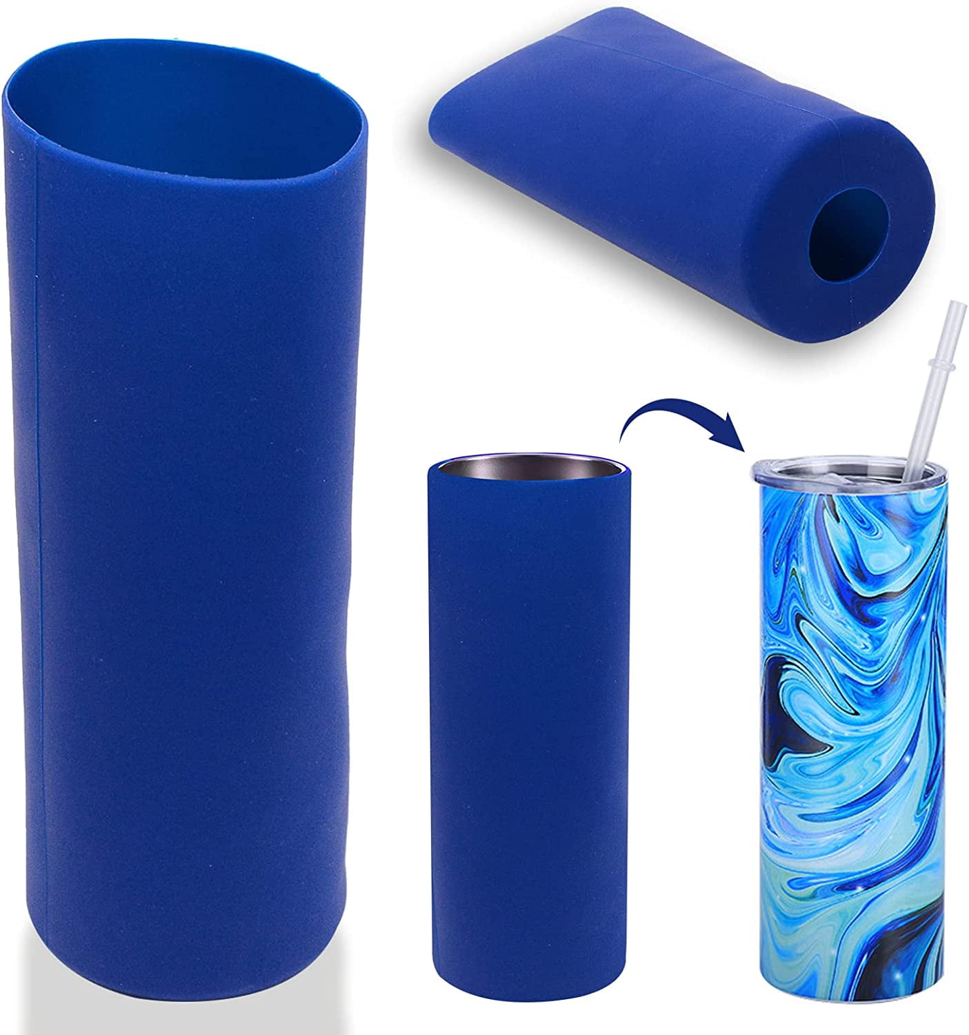 2PCS Unseamed Silicone Wrap for Sublimation Tumblers 20oz Reusable ...