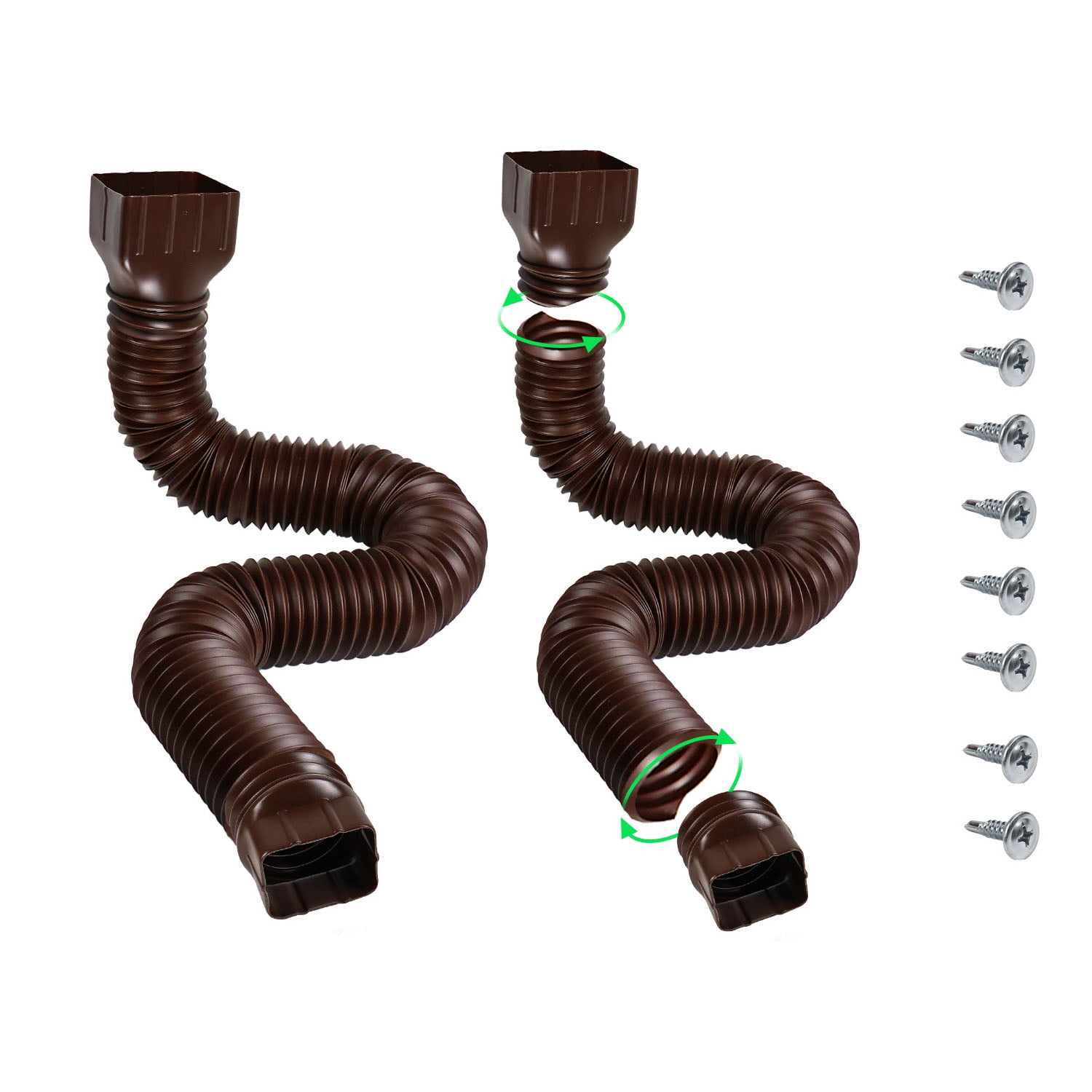 2PCS Upgrade Rain Gutter Downspout Extensions, LOVE DOCK 17In-59In ...