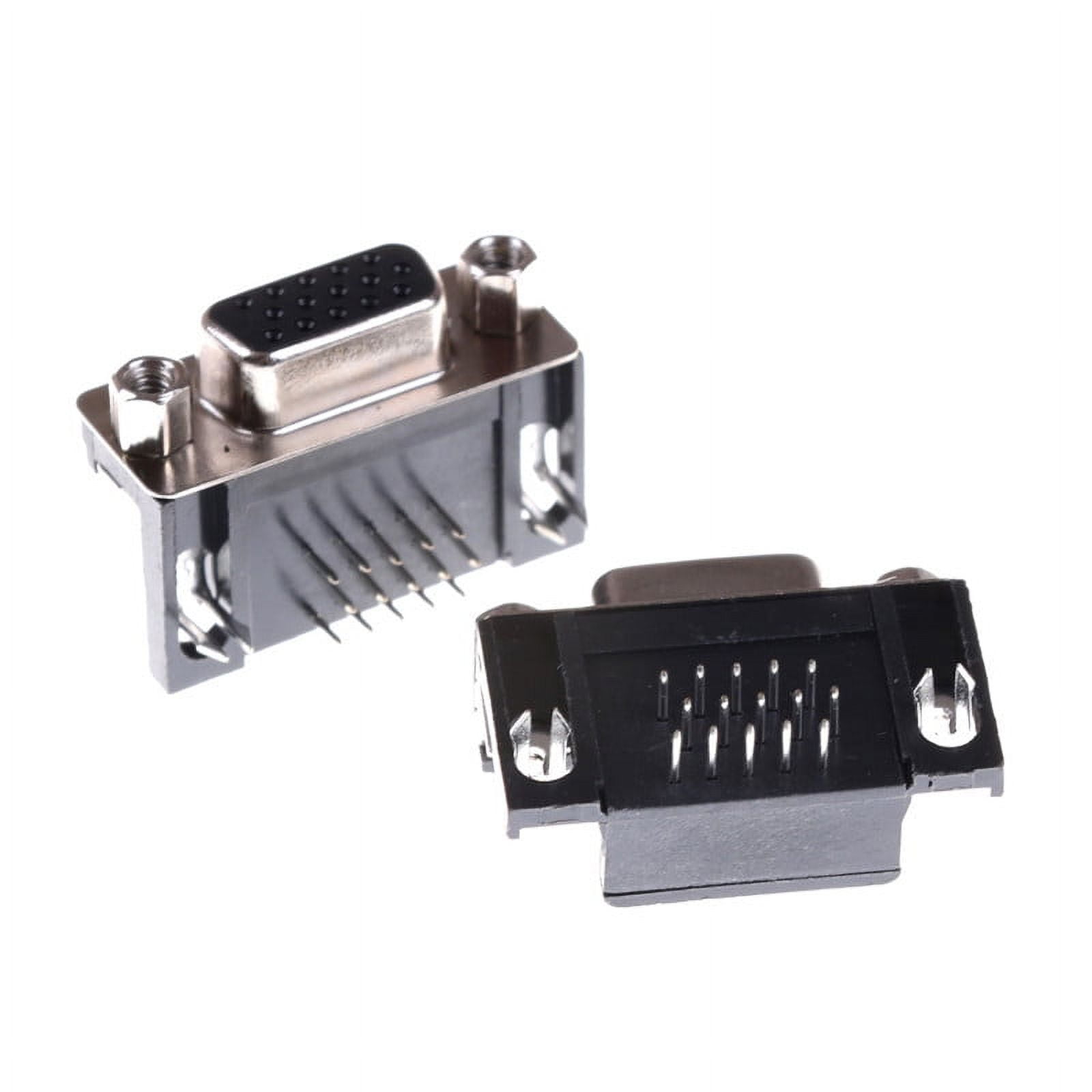 2PCS VGA DB15 15Pin D-SUB 3 Row Female Right Angle PCB Solder Cable Connector - Walmart.com