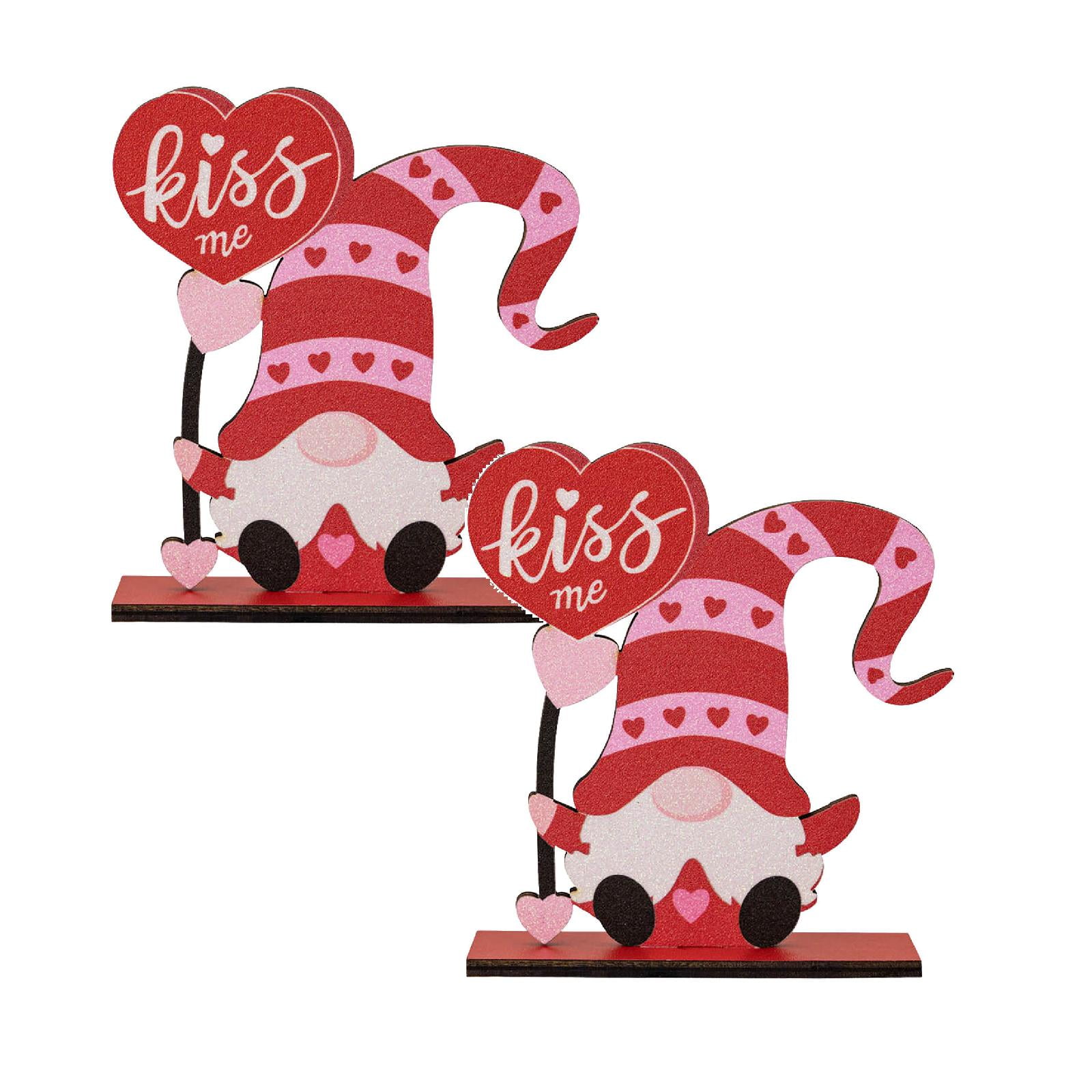 2PCS Valentine's Day Wooden Table Sign Decoration, Valentines Day Decor ...