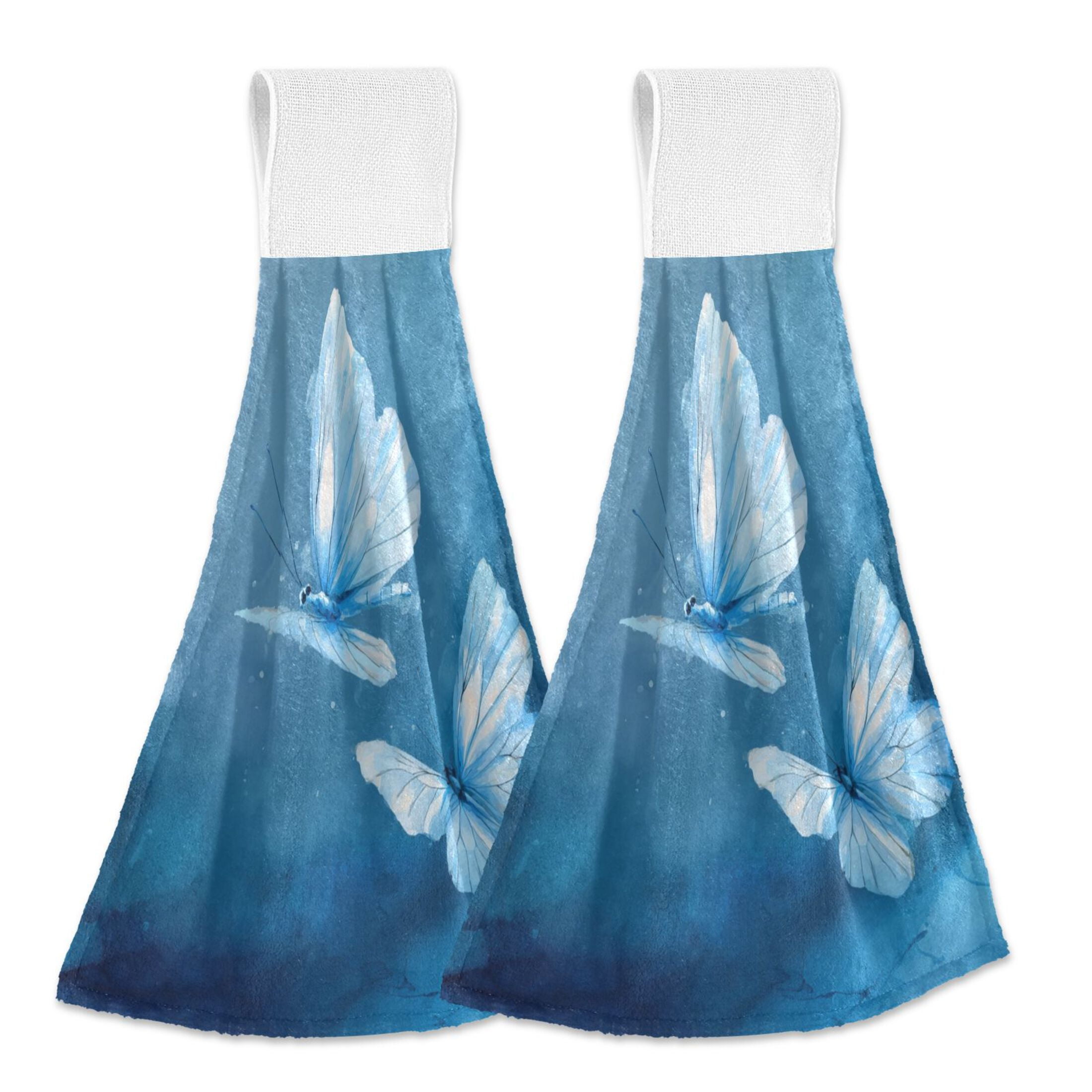 2PCS Velcro Hangable Hand Towels Quick-Drying Hanging Kitchen Towels ...