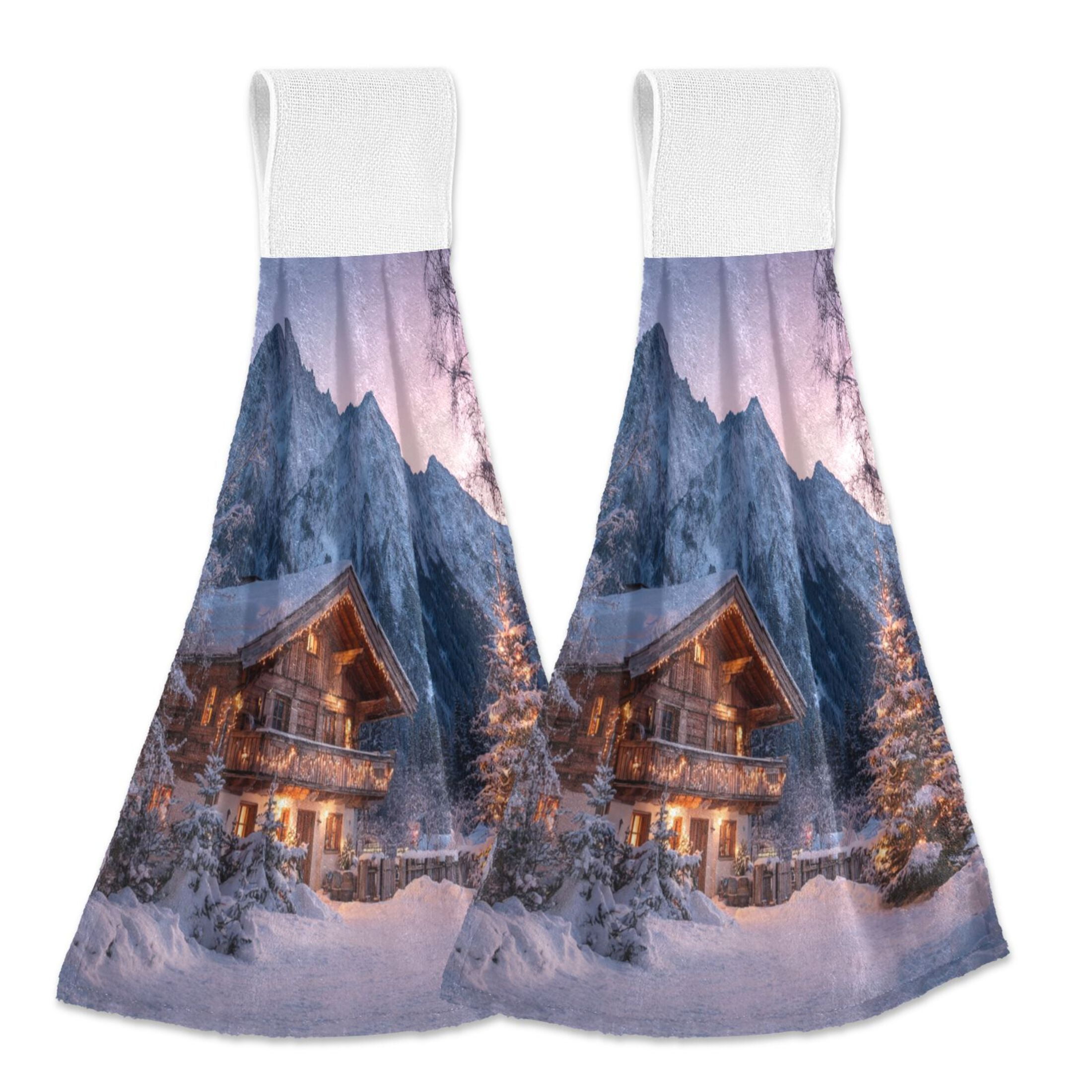 2PCS Velcro Hangable Hand Towels Quick-Drying Hanging Kitchen Towels ...