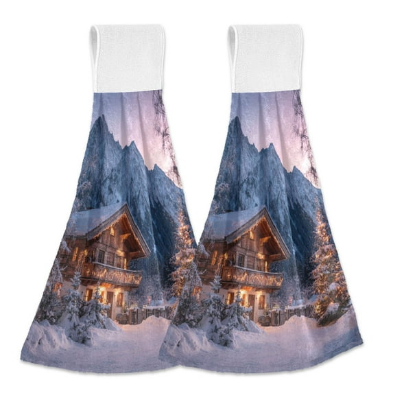 2PCS Velcro Hangable Hand Towels Quick-Drying Hanging Kitchen Towels ...