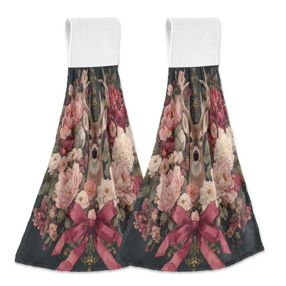 2PCS Velcro Hangable Hand Towels Quick-Drying Hanging Kitchen Towels ...