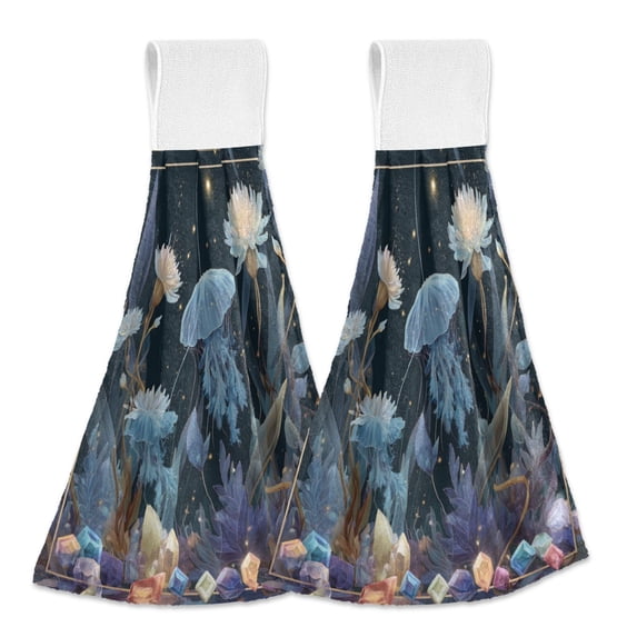 2PCS Velcro Hangable Hand Towels Quick-Drying Hanging Kitchen Towels ...