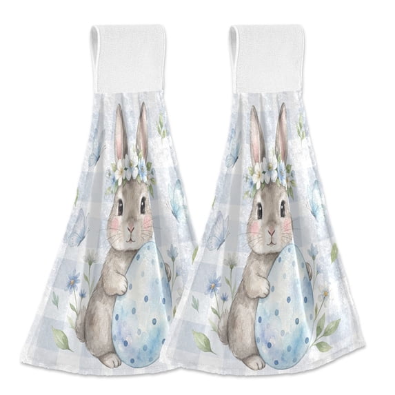 2PCS Velcro Hangable Hand Towels Quick-Drying Hanging Kitchen Towels ...