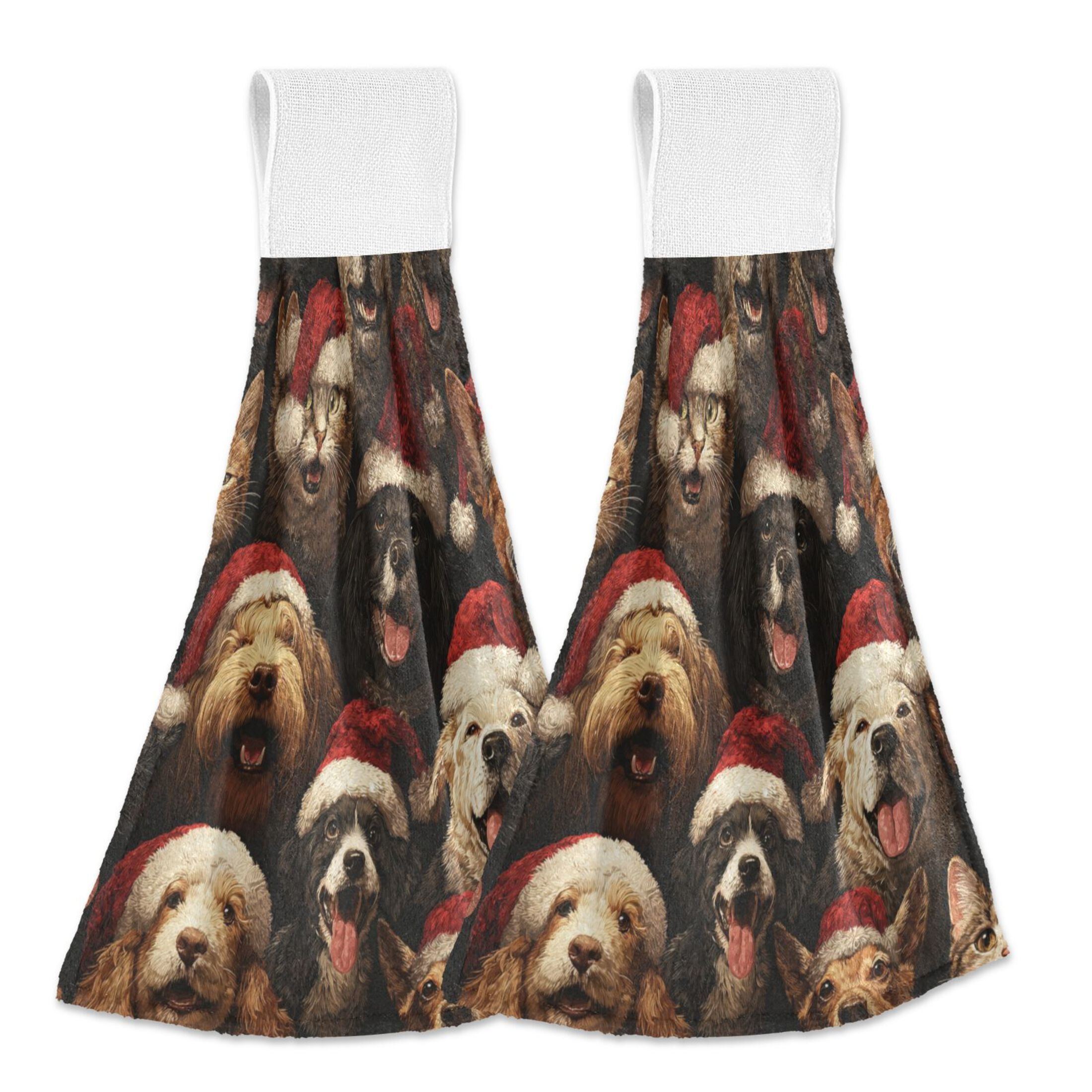 2PCS Velcro Hangable Hand Towels Quick-Drying Hanging Kitchen Towels ...