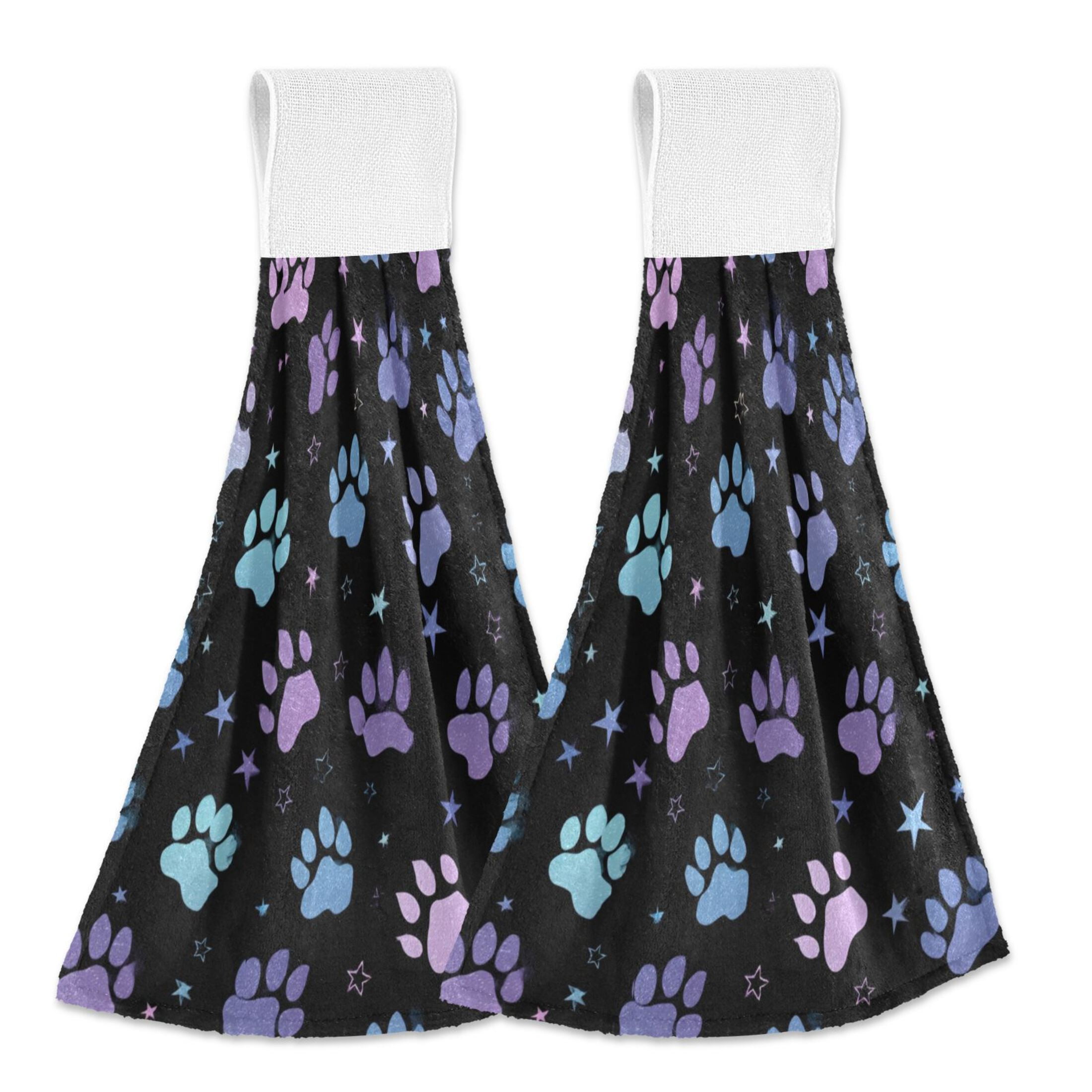 2PCS Velcro Hangable Hand Towels Quick-Drying Hanging Kitchen Towels ...