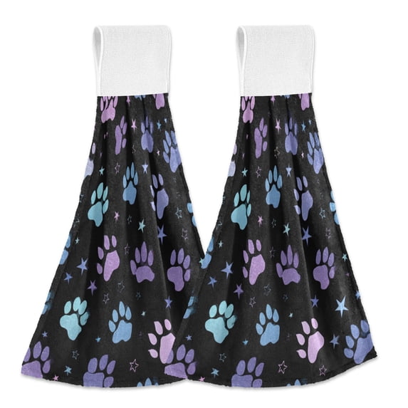 2PCS Velcro Hangable Hand Towels Quick-Drying Hanging Kitchen Towels ...