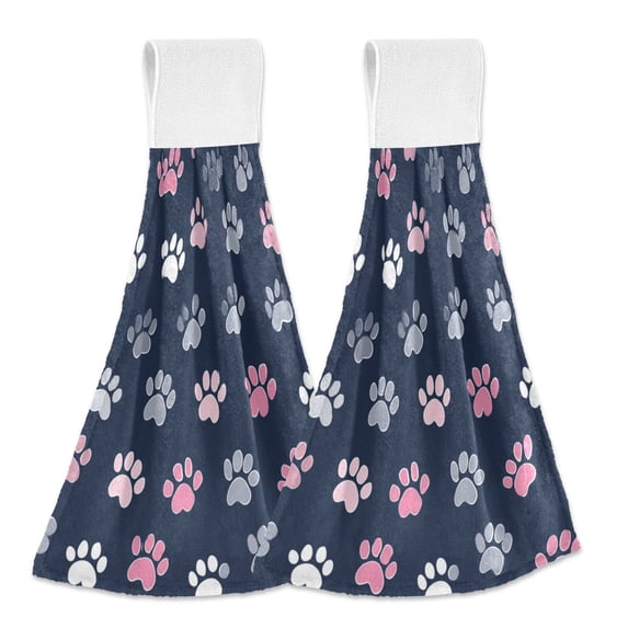 2PCS Velcro Hangable Hand Towels Quick-Drying Hanging Kitchen Towels ...