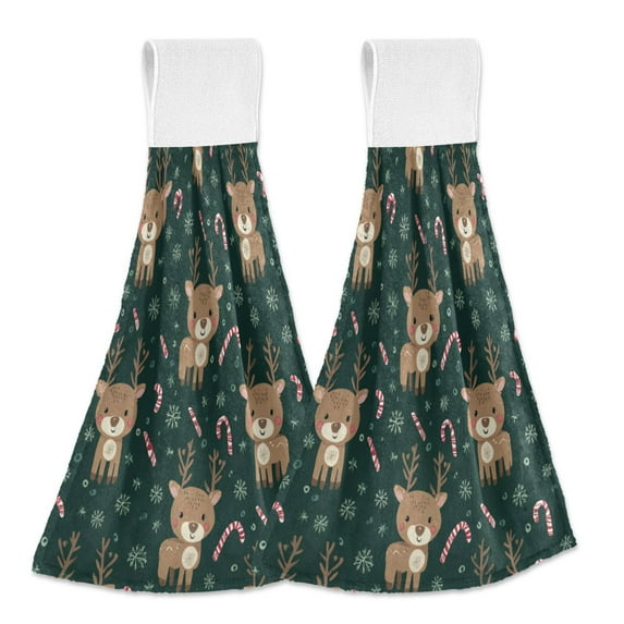 2PCS Velcro Hangable Hand Towels Quick-Drying Hanging Kitchen Towels ...