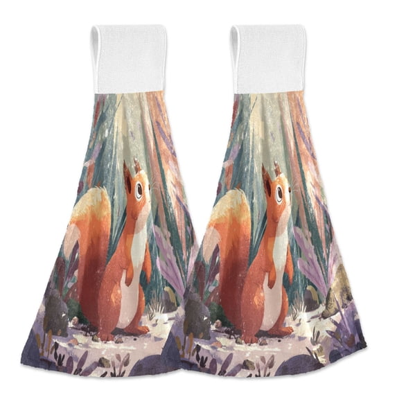 2PCS Velcro Hangable Hand Towels Quick-Drying Hanging Kitchen Towels ...