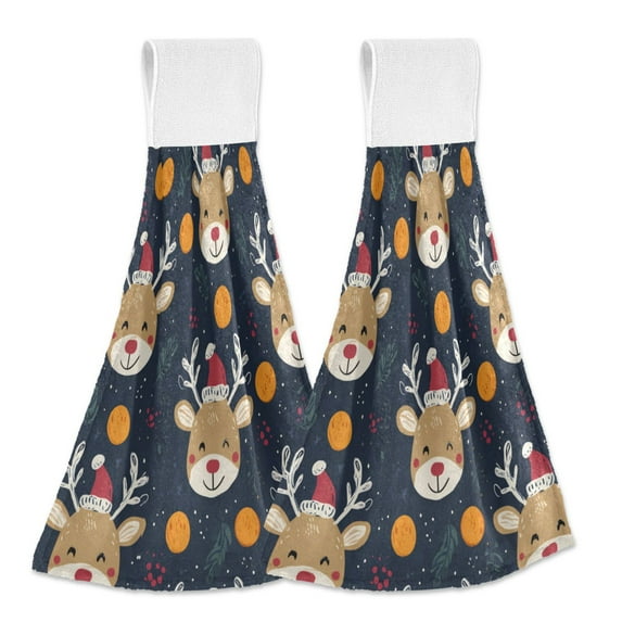 2PCS Velcro Hangable Hand Towels Quick-Drying Hanging Kitchen Towels ...