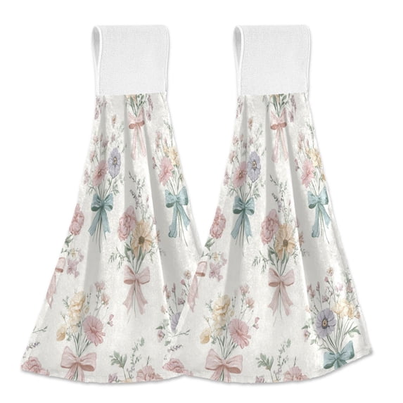 2PCS Velcro Hangable Hand Towels Quick-Drying Hanging Kitchen Towels ...